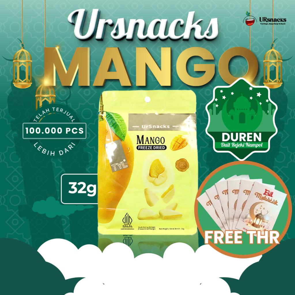 Jual [RS-EXTRA THR] URSNACKS FREEZE DRIED MANGO BUAH ASLI - SNACK KERIPIK BUAH MANGGA BPOM HALAL ...