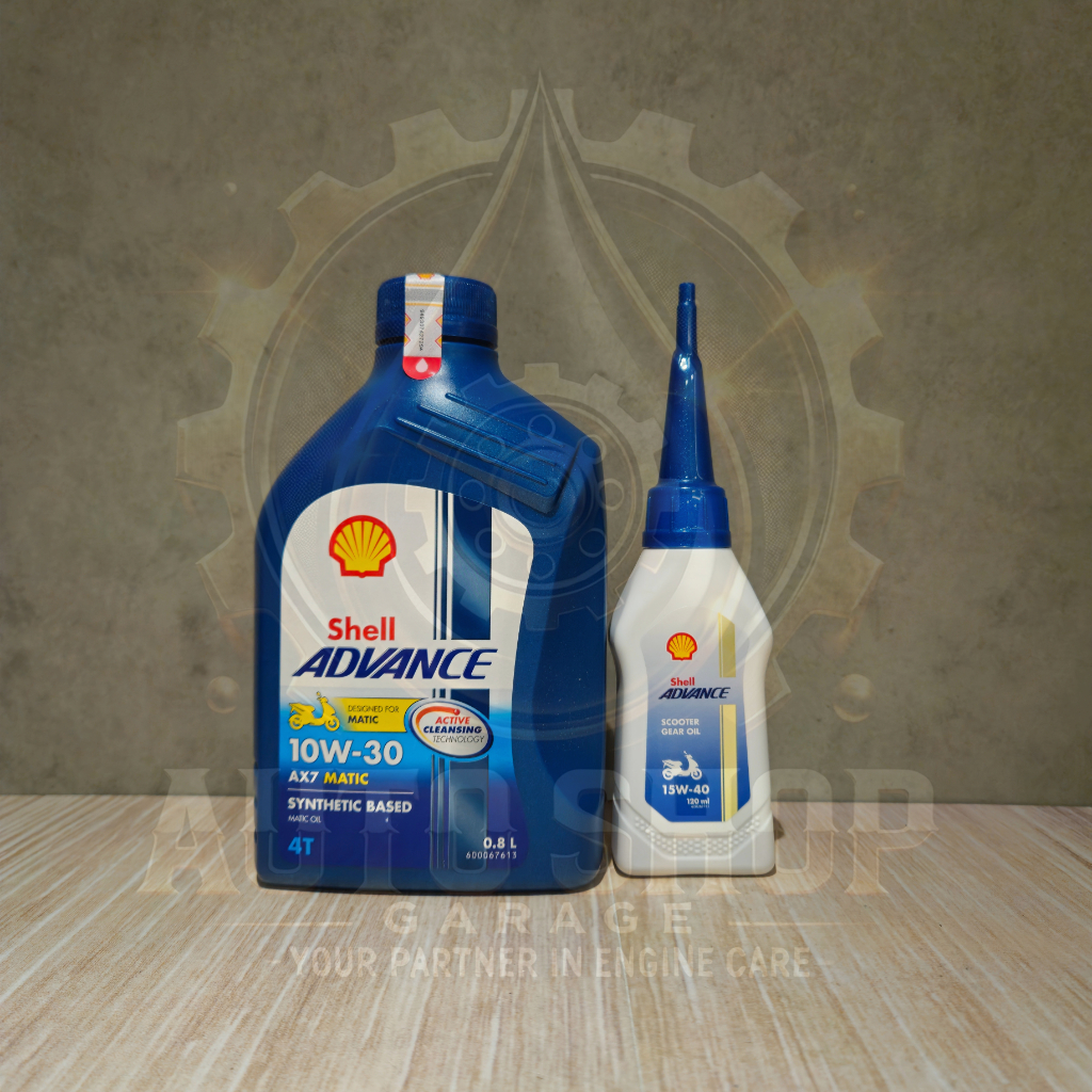 Jual Paket Oli Shell Advance AX7 Matic 10w-30 0.8 Liter & Shell Advance ...