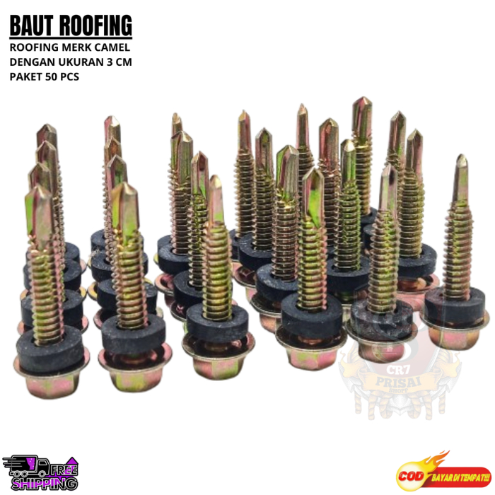 Jual Baut roofing 3cm 1bungkus isi50pcs baut atap ukuran 3cm/baut asbes ...