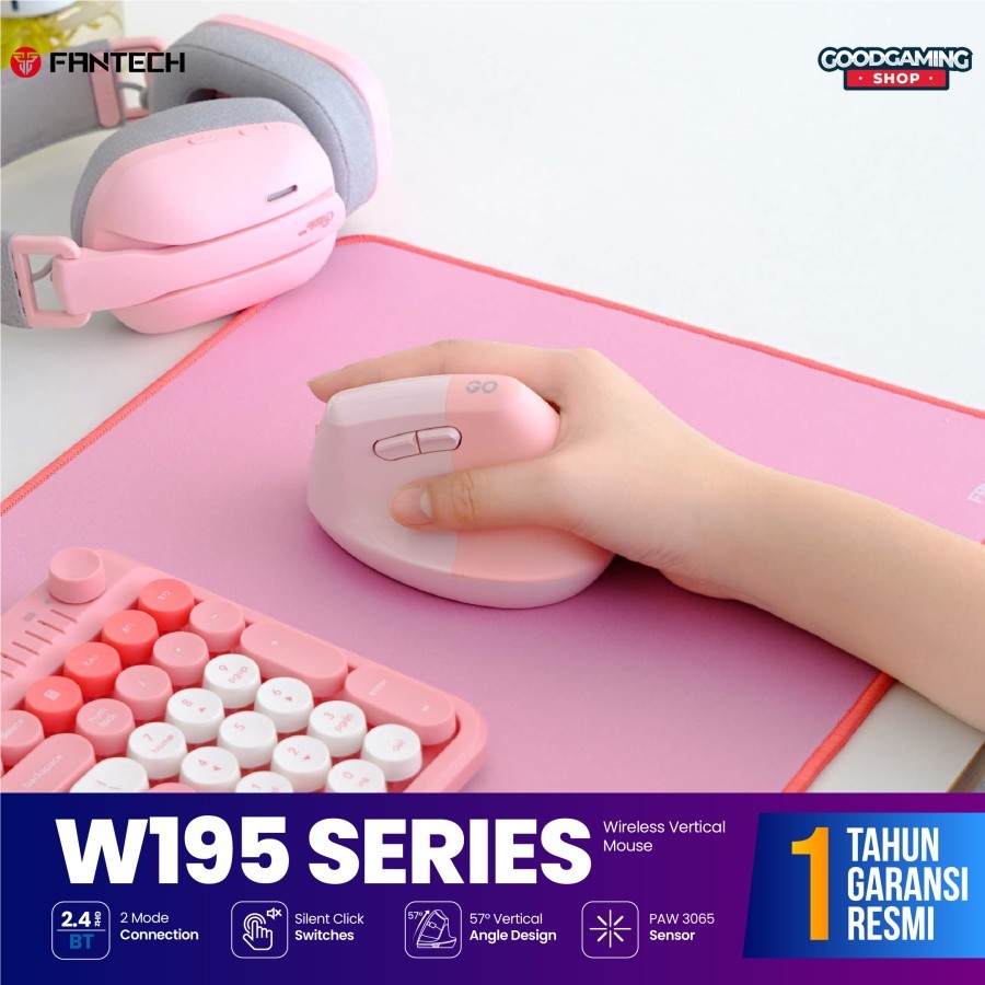 Jual Fantech W195 / W195-R Wireless 2.4ghz + Bluetooth 5 Mouse Office Kantor Dual Mode Free ...
