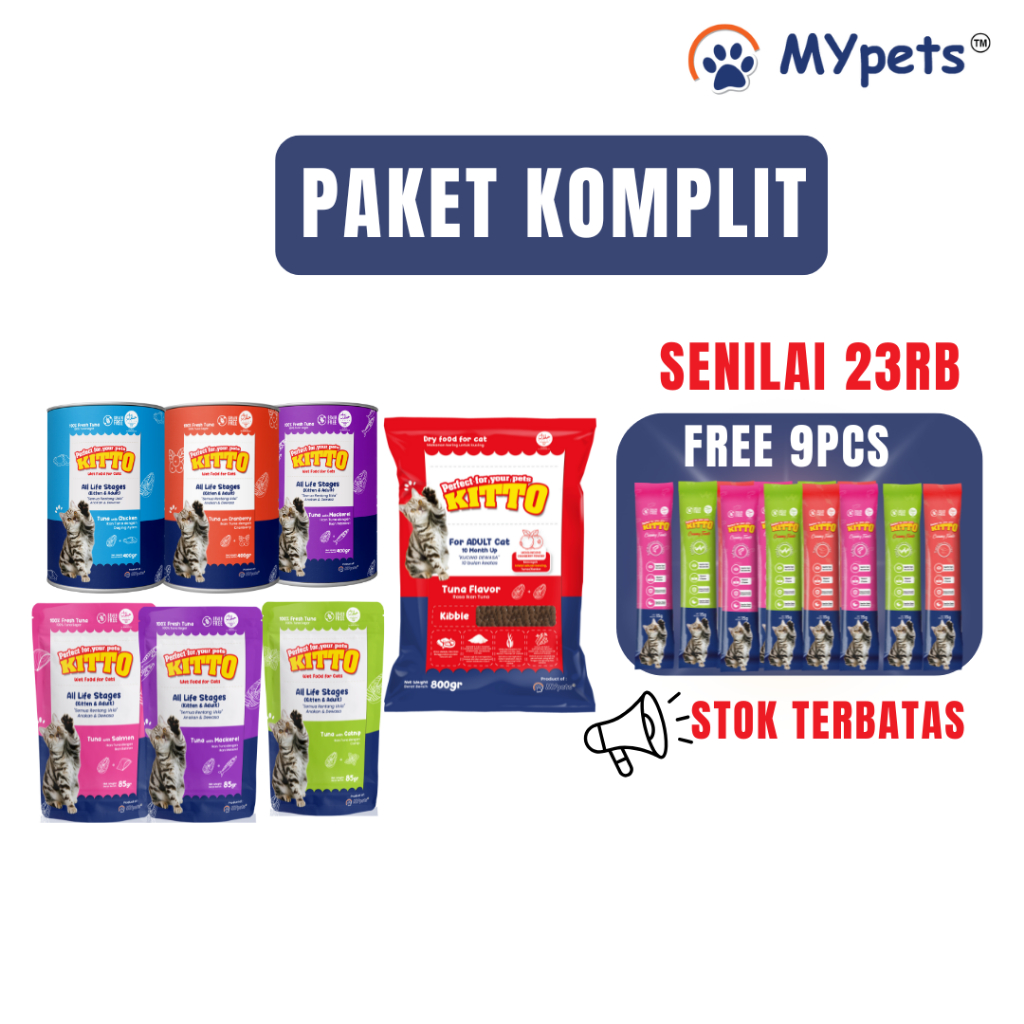 Jual paket komplit - kitto - makanan kucing | Shopee Indonesia