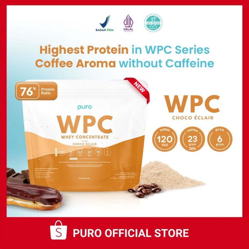 Jual PURO WPC WPRO Whey Protein Concentrate 900g | Shopee Indonesia