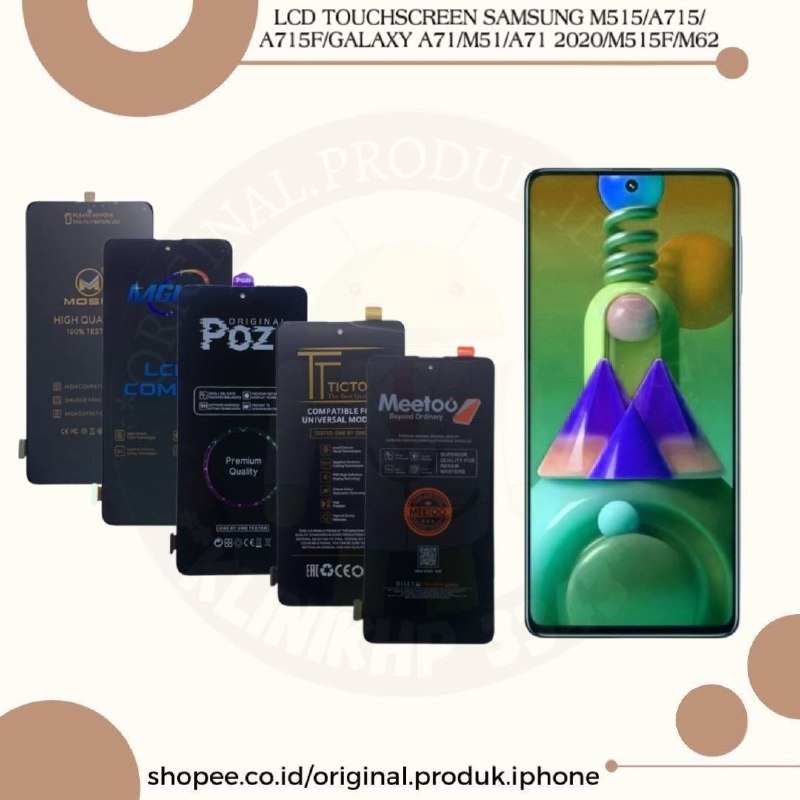 Jual LCD TOUCHSCREEN SAM M515/A715/A715F/GALAXY A71/M51/A71 2020/M515F/M62 FULLSET ORIGINAL ...