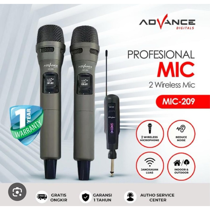 Jual MIC WIRELESS DOUBLE ( MIC DUET) ADVANCE MIC 206 206 207 209 | Shopee Indonesia