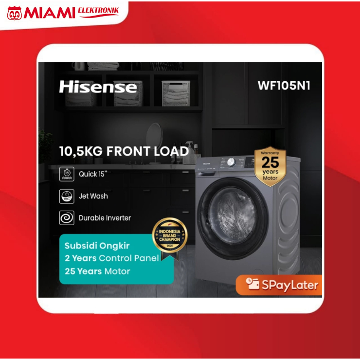 Jual Hisense WF105N1 Mesin Cuci 10.5 kg Starry Gray - Ai wash ...