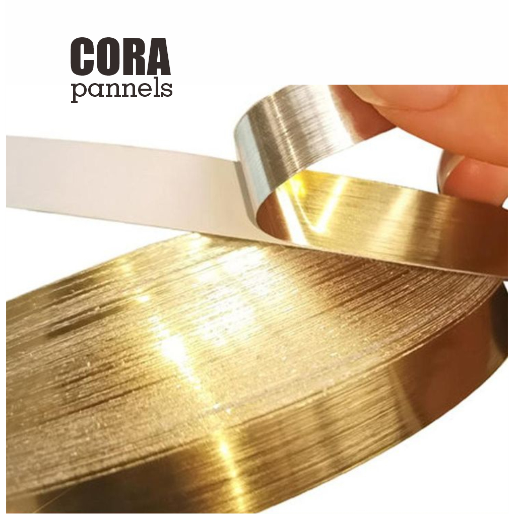 Jual Alumunium Strip Stripes HPL Titanium Hairline Gold Black Silver ...