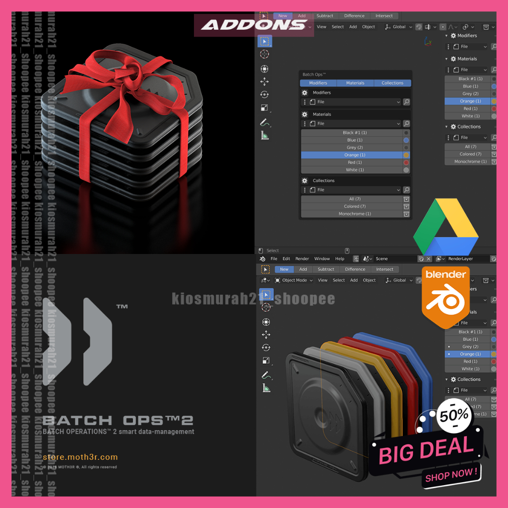 Jual BATCH OPERATIONS 3D Blender addons Plugin Terbaru Blender 3D | Shopee Indonesia