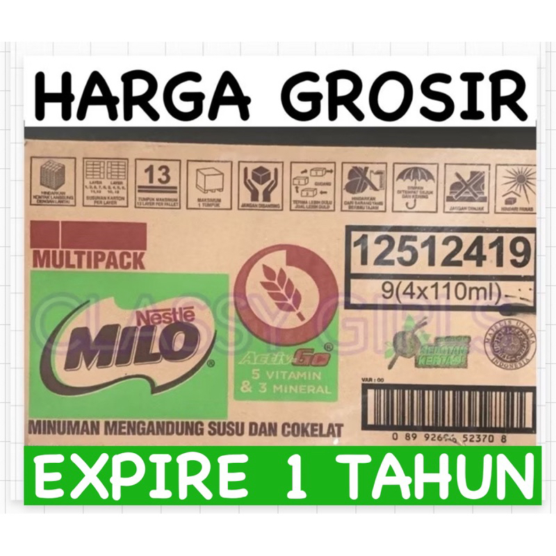 Jual SUSU MILO KOTAK COKLAT ACTIVE GO UHT - 110 ML ISI 36 SEKARTON | Shopee Indonesia