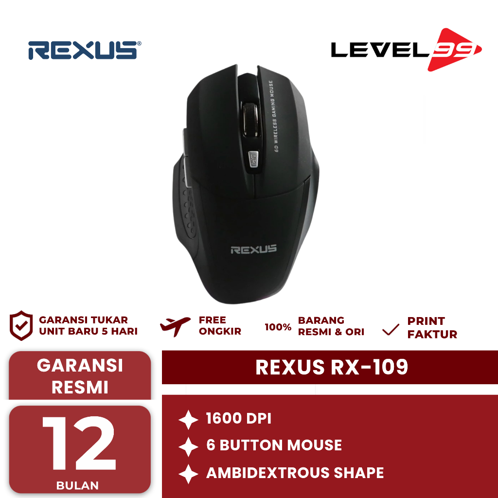 Jual Mouse Gaming Wireless Rexus Rx-109 | Shopee Indonesia