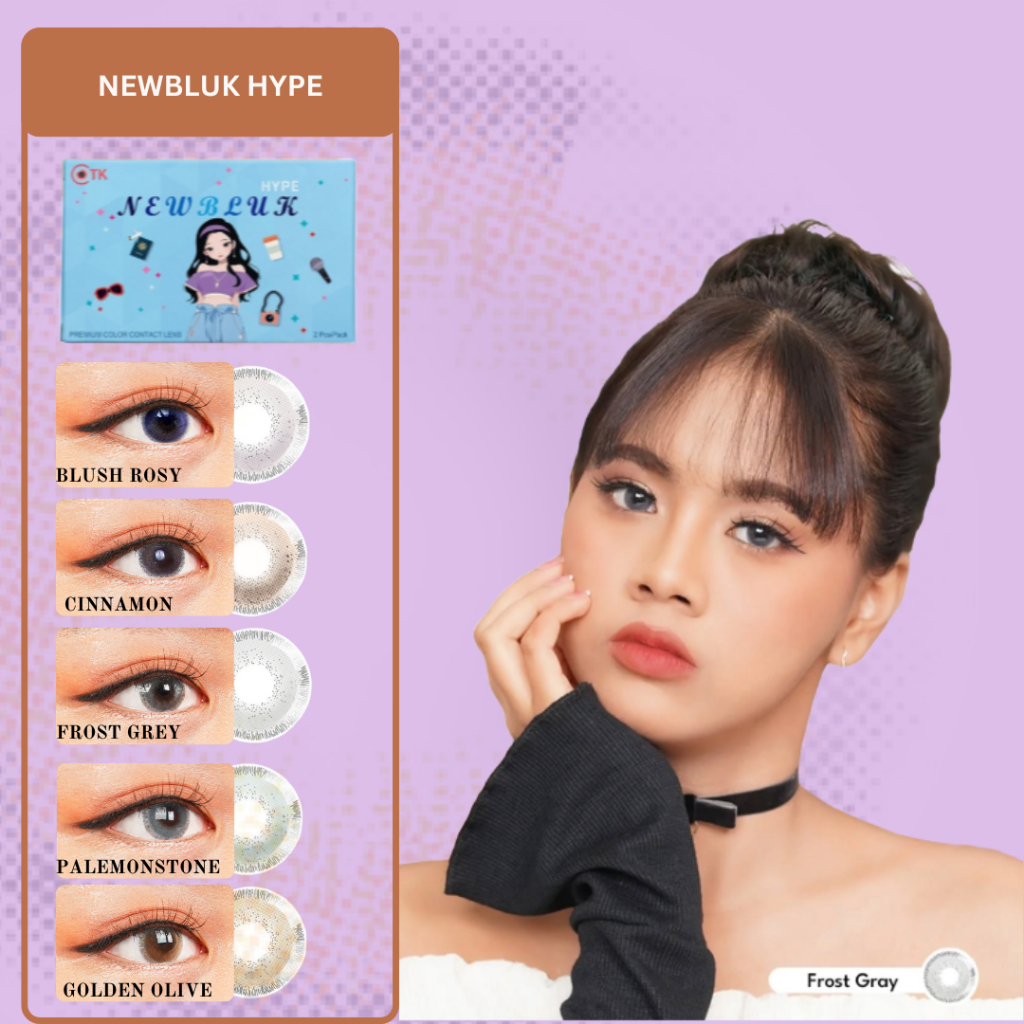 Jual (Bisa COD) Softlens NEWBLUK HYPE 14.5MM Softlens Normal , Softlens Minus , Softlens Blue ...