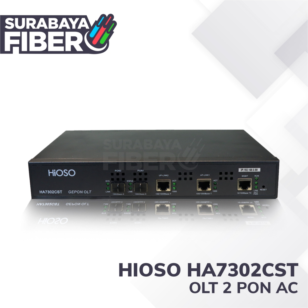 Jual OLT Hioso HA7302CST 2 Port EPON - Include SFP PX20 7 8 9 10 dB - Support 128 ONU 20KM SNMP ...