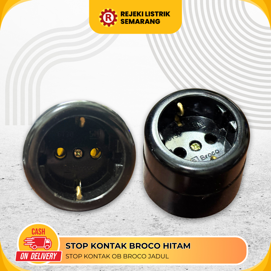 Jual STOP KONTAK ARDE OB BULAT HITAM MERK BROCO, STOP KONTAK OB JADUL ...