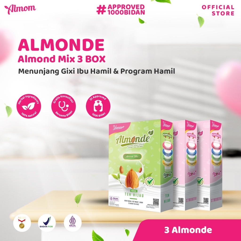 Jual PAKET 3 Box Almonde - Susu Almond Kaya Asam Folat - Nutrisi ...