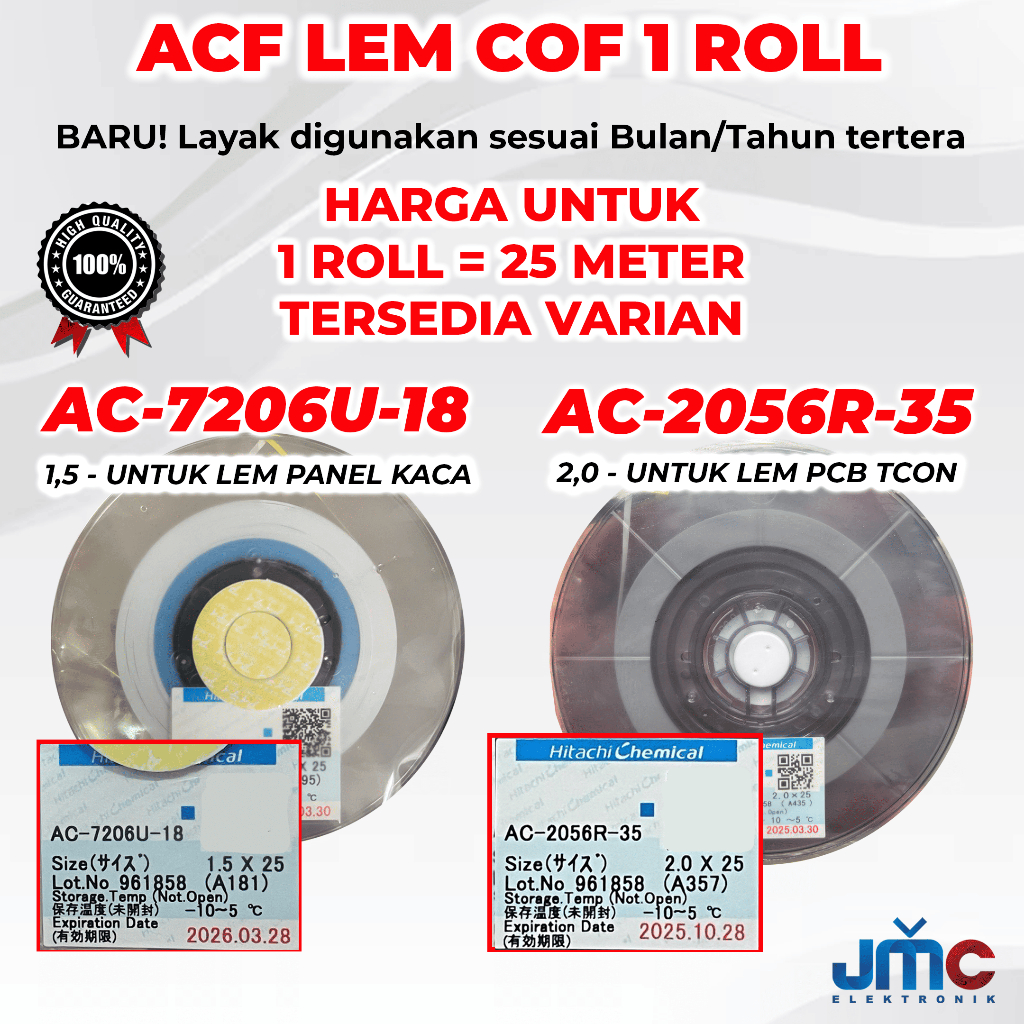 Jual Tape Lcd Screen Repair 1.5/2.0/20m ACF AC-7206U-18 (1.5X25meter ...