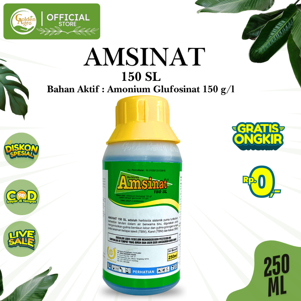 Jual HERBISIDA AMSINAT 150SL 250ML ML OBAT RUMPUT LULANGAN | Shopee ...
