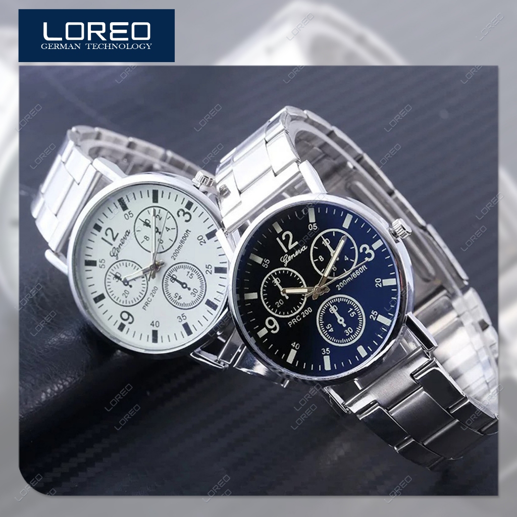 Jual Loreo - Jam Tangan Pria Bisnis Stainless Steel / Jam Tangan Geneva ...