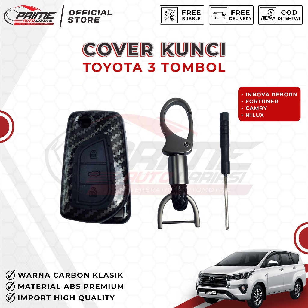 Jual Casing Remote Kunci Carbon Innova Reborn Alphard Hilux Camry ...