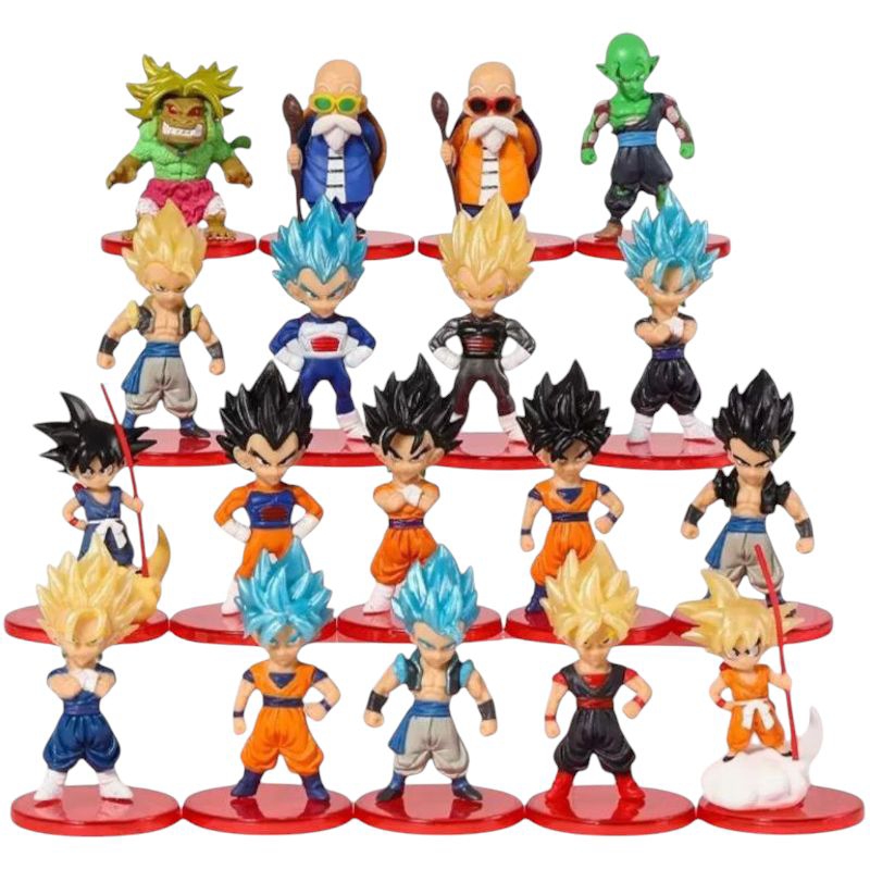 Jual Action Figure Set 18 Anime Dragon Ball Goku Vegeta Master Roshi ...