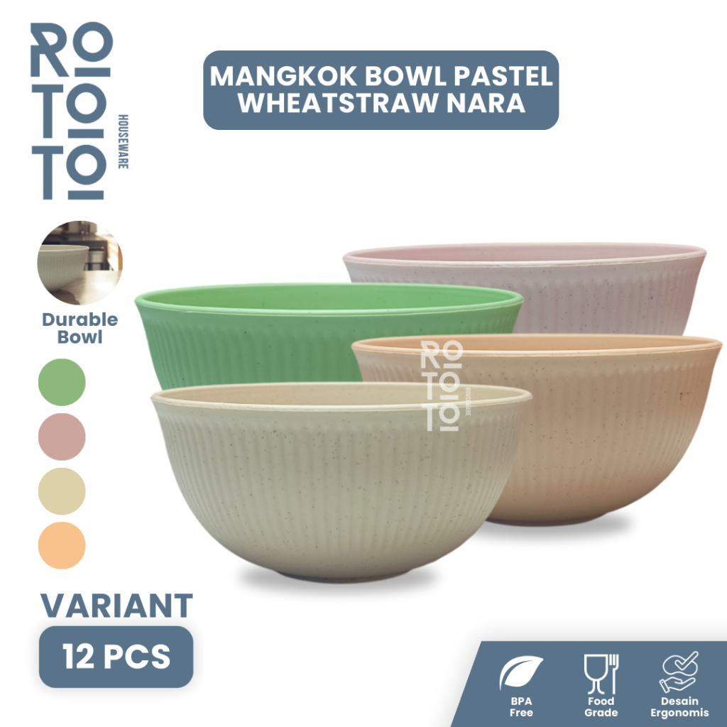 Jual Rototo Nara Bowl Mangkok Plastik Jerami Food Grade Wadah Camilan ...