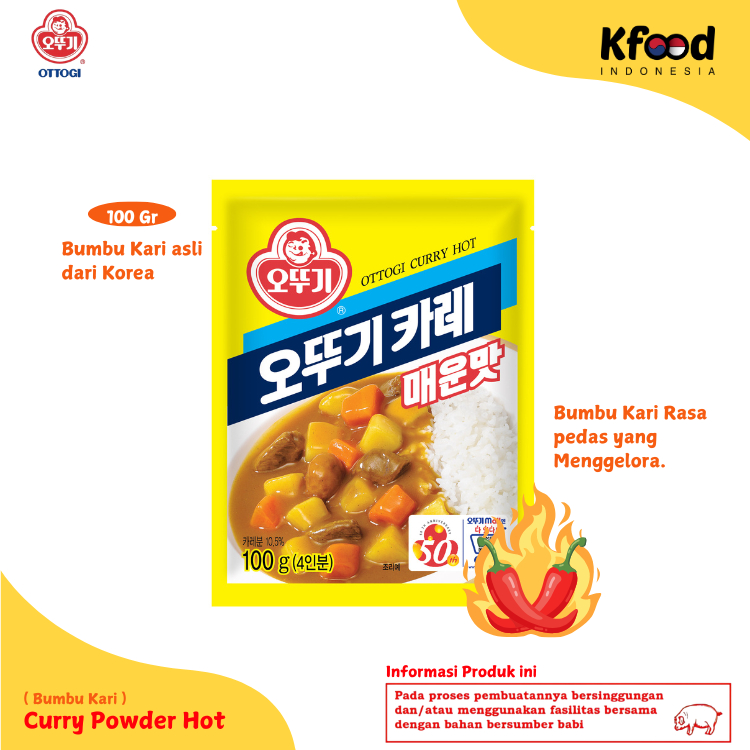 Jual Kfoodind - Ottogi Curry Powder Hot 100gr - Bubuk Kari Pedas Korea ...