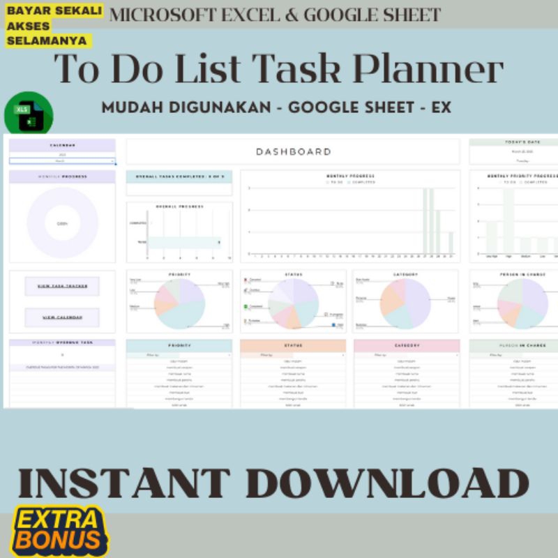Jual TO DO LIST TEMPLATE MANAJEMEN PEKERJAAN Tugas Jadwal Harian Mingguan Bulanan Task Planner ...