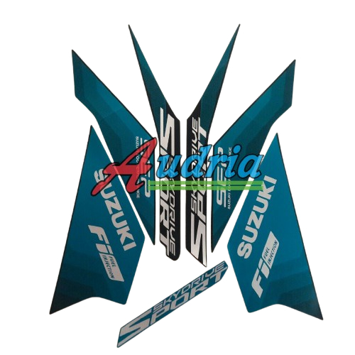 Jual striping sticker motor suzuki skydrive sport 2023 2024 hitam-tosca ...