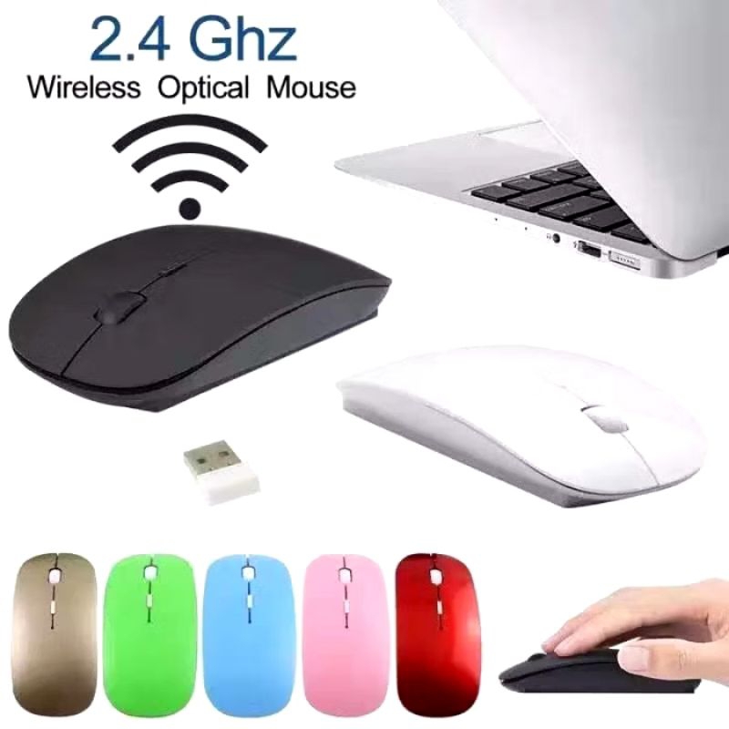 Jual MOUSE WIRELESS ULTRA SLIM AP-01 OPTICAL 2.4GHZ windows mac FREE ...