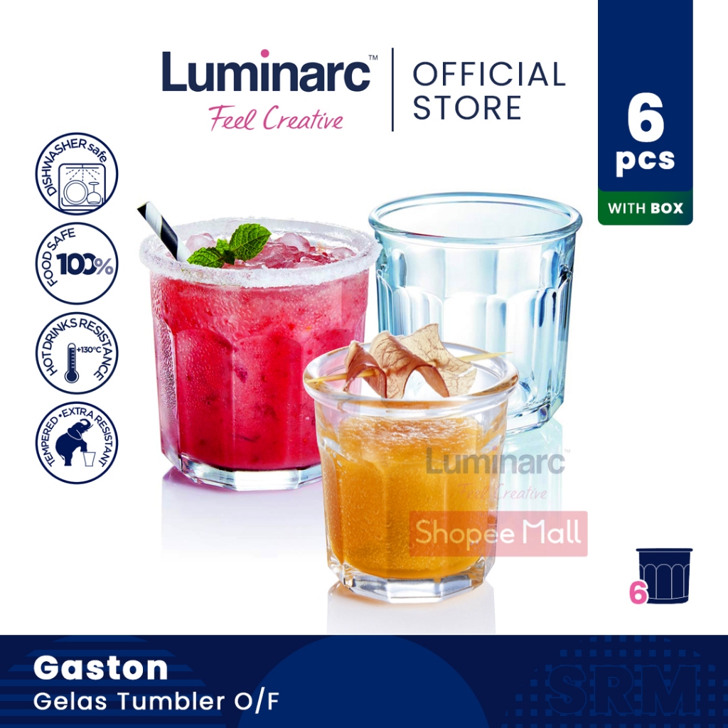 Jual LUMINARC Gelas Tumbler O/F Gaston 90ml/180ml/310ml - 6pcs | Shopee Indonesia