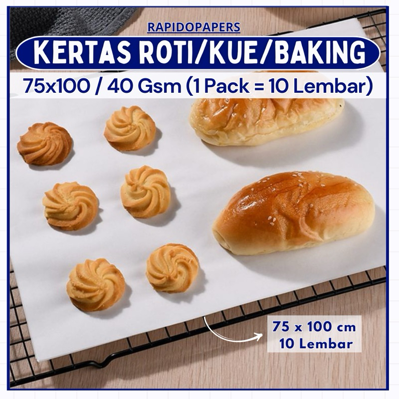Jual Kertas Roti [75x100 cm, 10 Lembar] Baking Paper Putih/Coklat ...