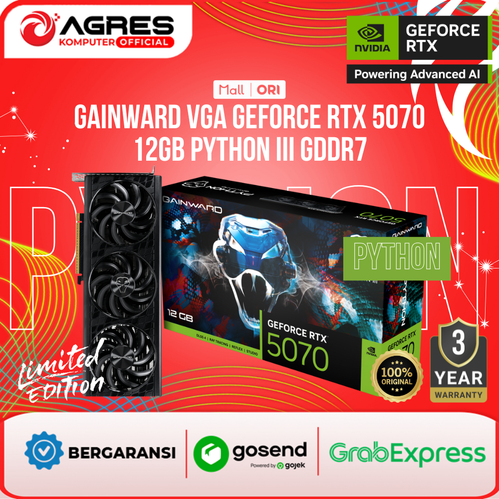 Jual GAINWARD VGA GEFORCE RTX 5070 12GB PYTHON III GDDR7 | Shopee Indonesia