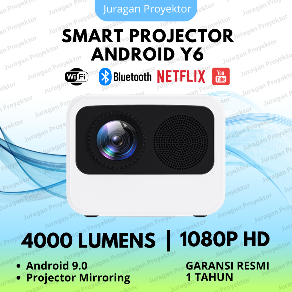 Jual Proyektor Android Tv Digital Y6 Android Wifi 4000 Lumens ...