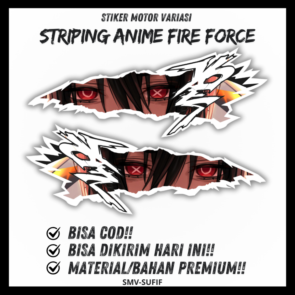 Jual Stiker Striping Shinmon Benimaru Sticker Anime Fire Force ...