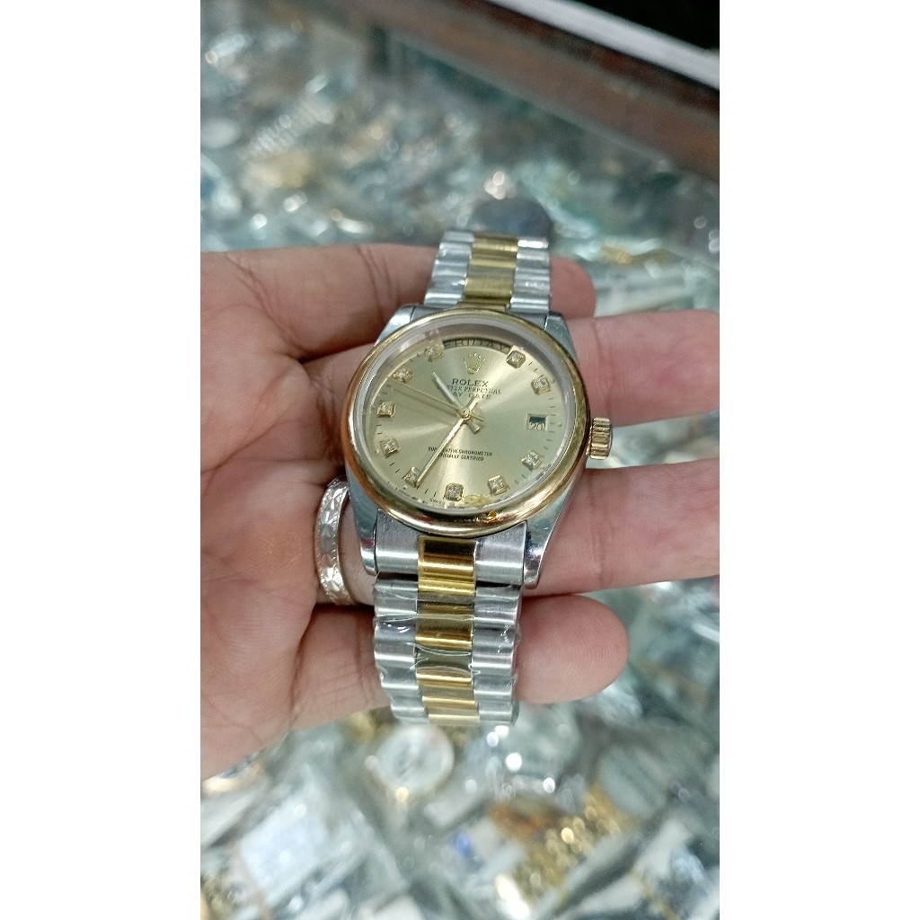 Jual jam tangan otomatis vintage stainles steel solid kombinasi rantai siap pakai rlxx | Shopee ...