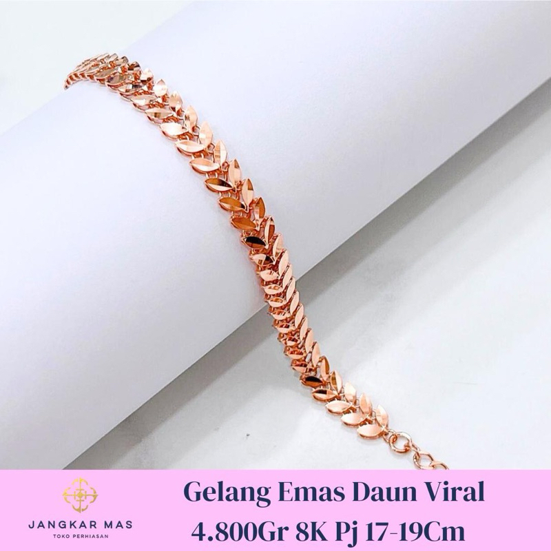 Jual GELANG EMAS RANTAI DAUN VIRAL 8K 4.800GR | Shopee Indonesia