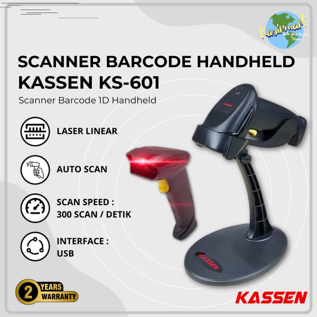 Jual Kassen KS601 Scanner Barcode 1D USB KS-601 KS 601 Scan Barcode ...