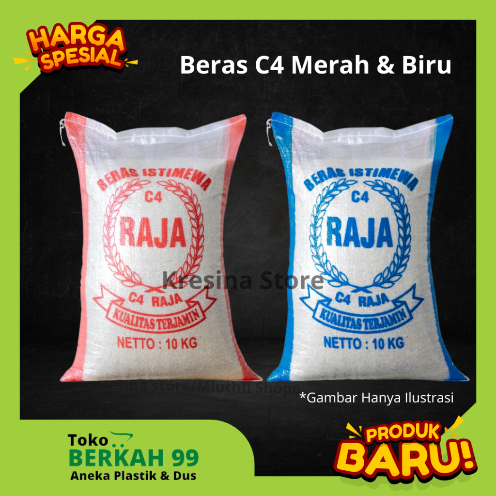 Jual Beras Raja C4 putih kemasan 2.5 Kg 5 Kg Premium Pulen | Shopee ...