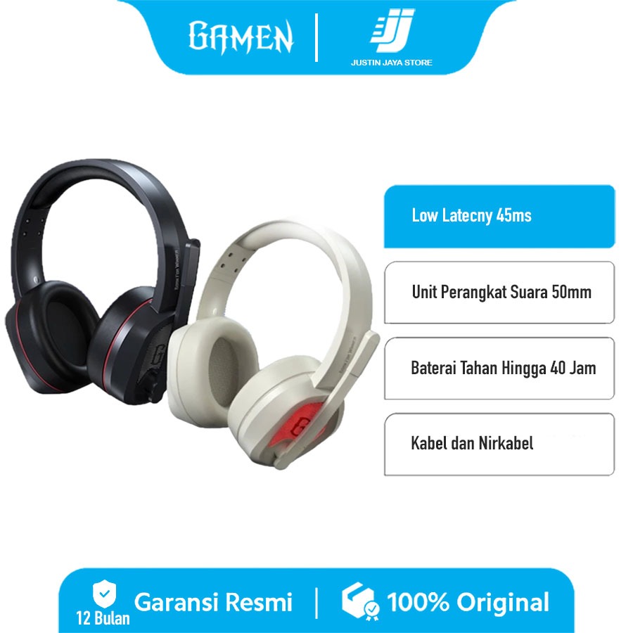 Jual GAMEN Dual Mode Pro Gaming Headset Low Latency Shadow II Wireless ...
