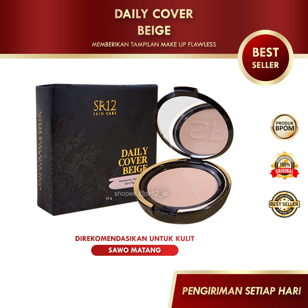 Jual DAILY COVER BEIGE SR12 / BEDAK SR12 / COMPACT POWDER SR12 / EXCLUSIVE COMPACT POWDER SR12 ...