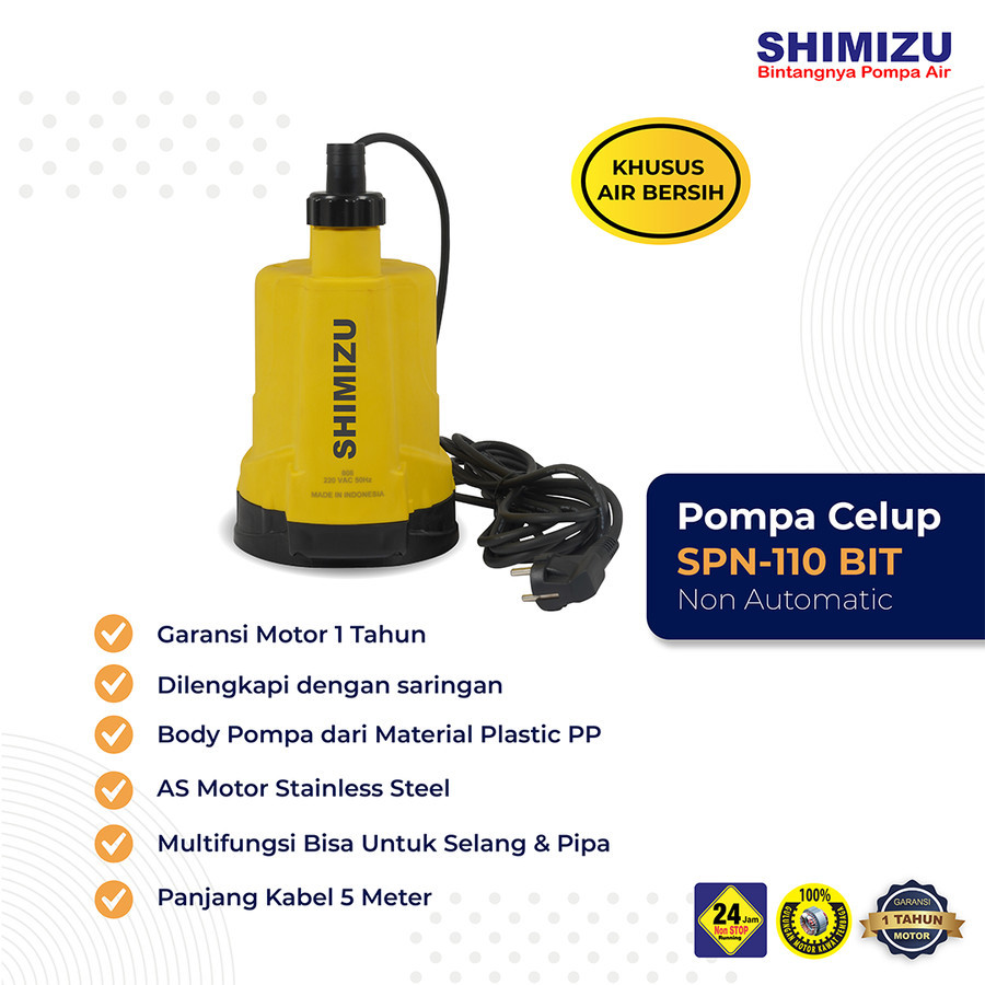 Jual Mesin Pompa Celup Air Bersih Non Otomatis 100 Watt Shimizu SPN-222 ...