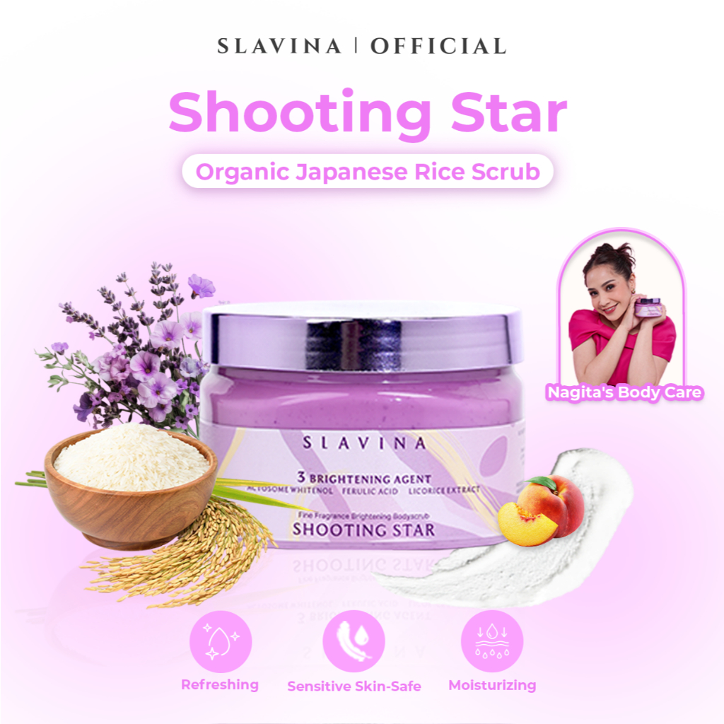 Jual SLAVINA Organic Rice Body Scrub Shooting Stars | lulur mengangkat ...