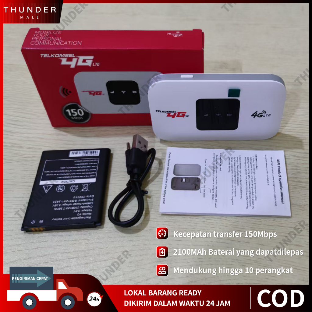 Jual MODEM MIFI WIFI 4G 150MBPS WiFi Seluler Portabel untuk PC Laptop ...