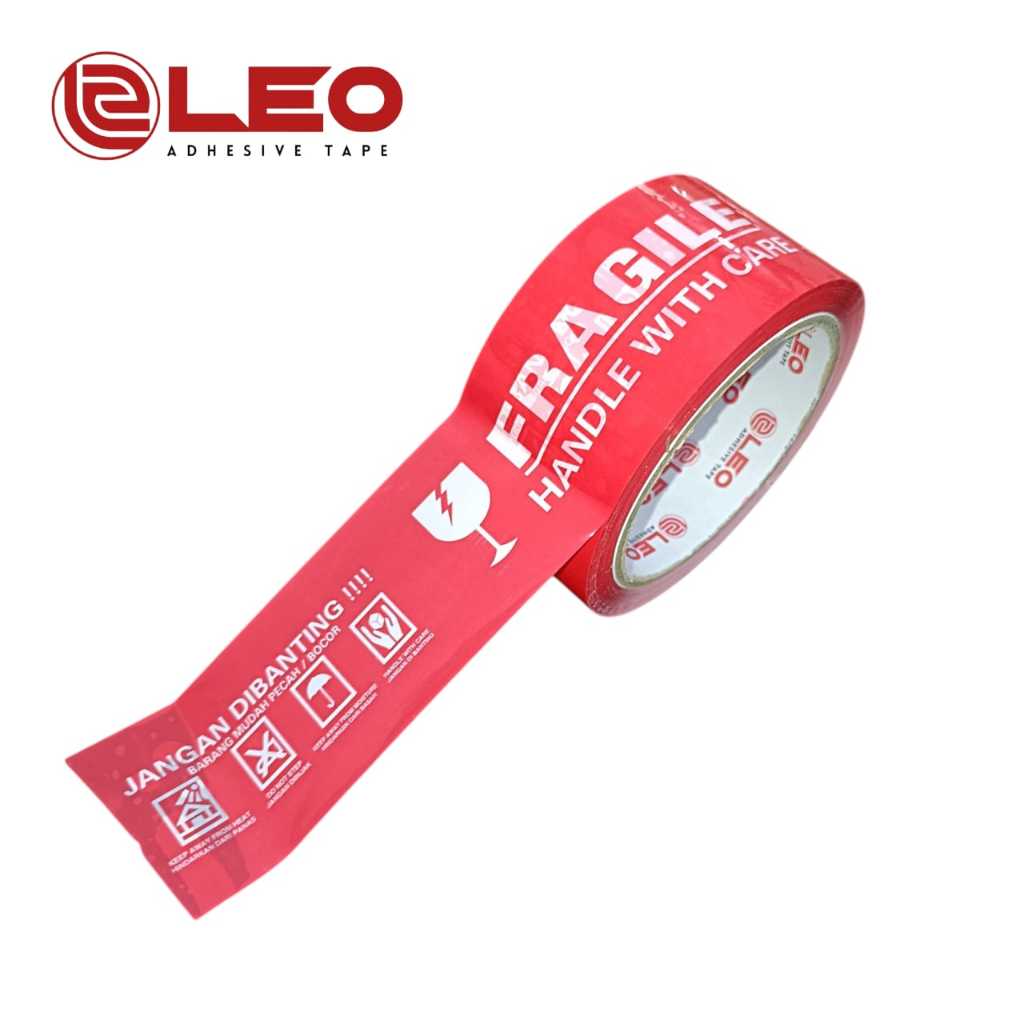 Jual Lakban Fragile JANGAN DIBANTING Warna Merah 45mm x 80 Yard Selotip ...