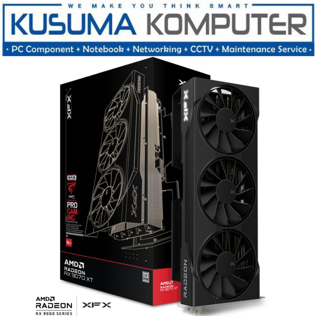 Jual XFX Swift AMD Radeon RX 9070 XT RX9070 XT 16GB GDDR6 Triple Fan ...