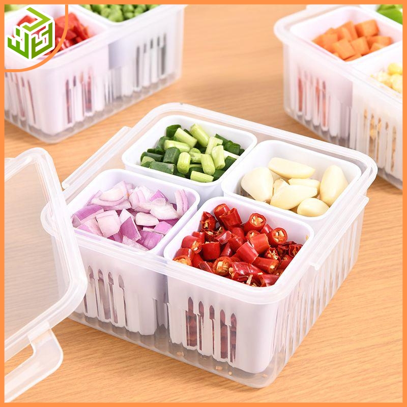 Jual Kotak Penyimpanan Makanan 4in1 Wadah Bumbu Dapur Food Prep ...