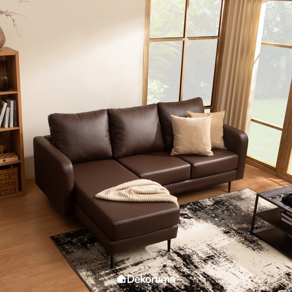Jual Dekoruma TAKA Sofa Sudut L Kanan Minimalis 3 Dudukan Kulit ...