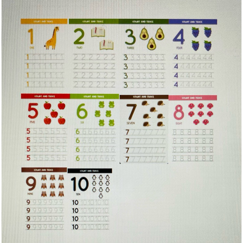 Jual Aktivitas anak belajar menulis angka 1-10/kertas belajar menulis ...
