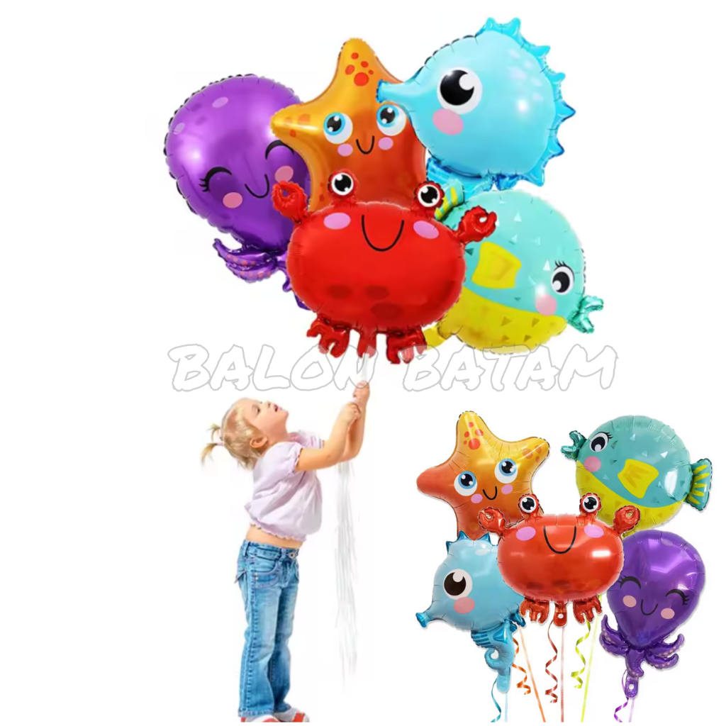 Jual Balon Foil Jumbo Sea animal / Binatang Laut / Bubble Fish ...