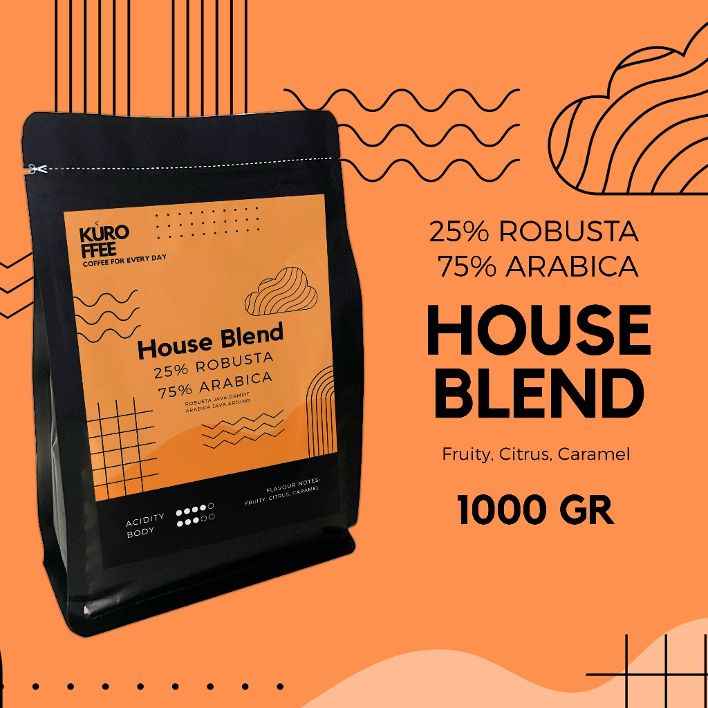 Jual Kuroffee - Kopi House Blend (Kopi Susu Blend) 25% Robusta 75% ...