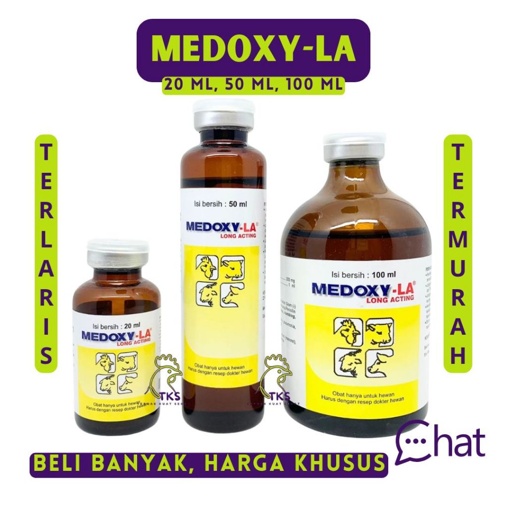 Jual MEDOXY LA 20 ML, 50 ML, 100 ML - ANTIBIOTIK TERNAK TERMURAH LONG ...