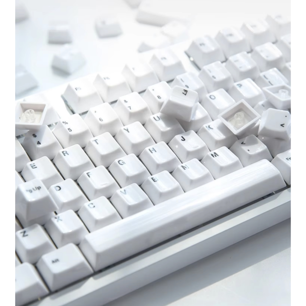 Jual Dareu Black on White Ceramic Cherry Profile Keycaps Set for ...
